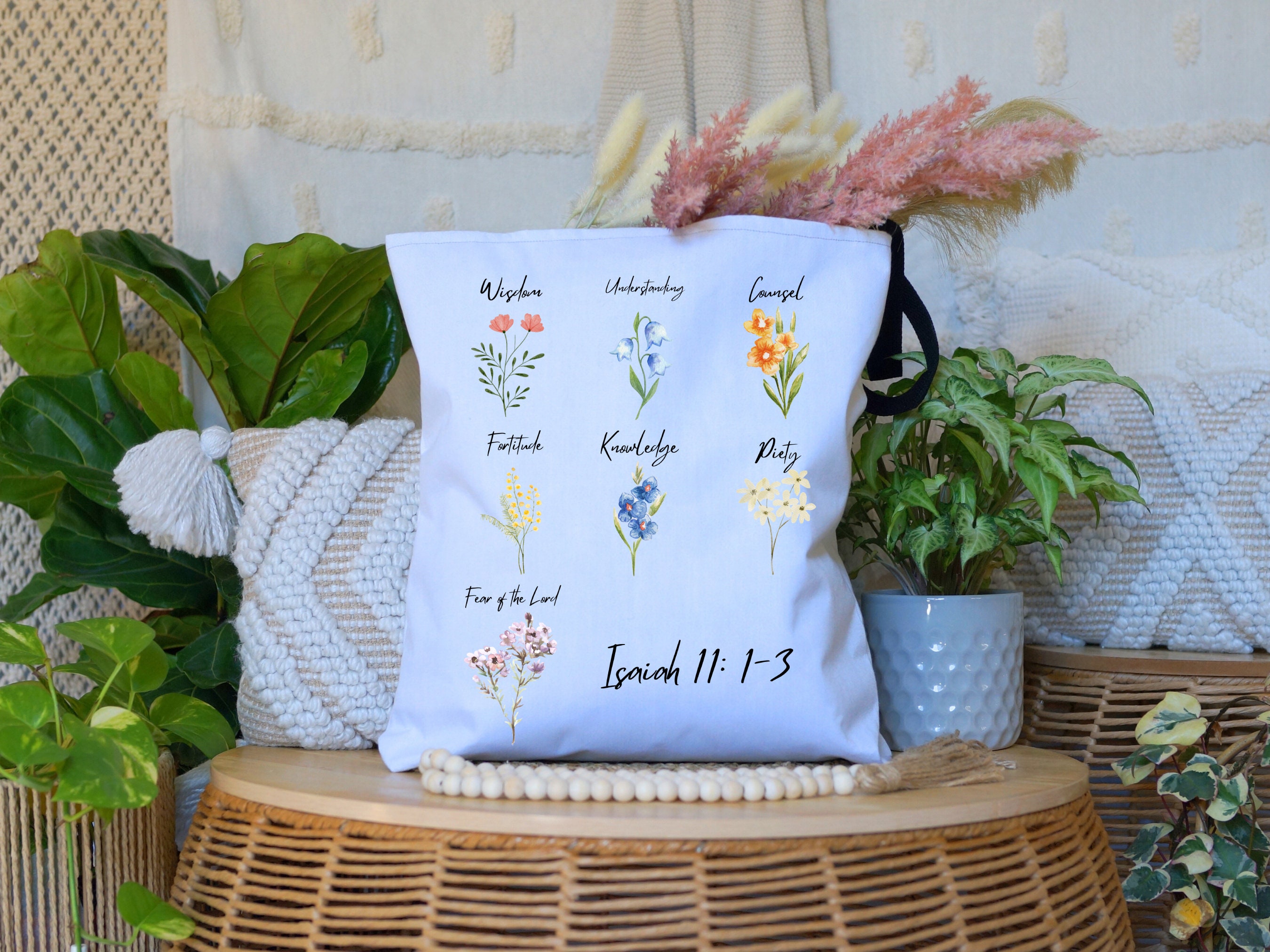 Gifts of the Holy Spirit Confirmation Gift Catholic Tote Bag Faith ...