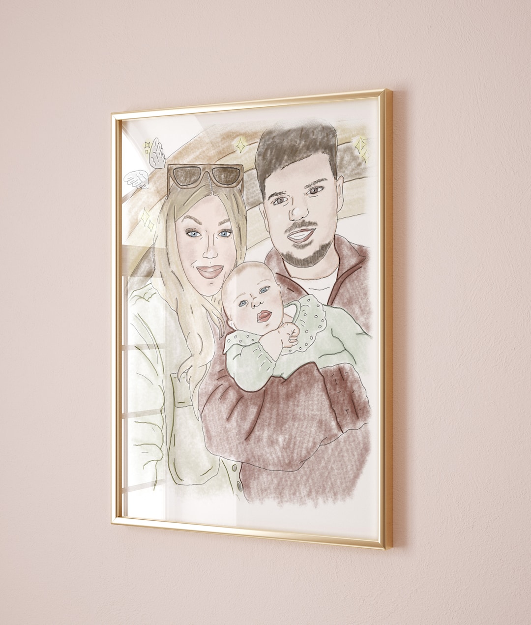 Family Portraits Family Drawings Personalised Drawings Grandparent Gift ...