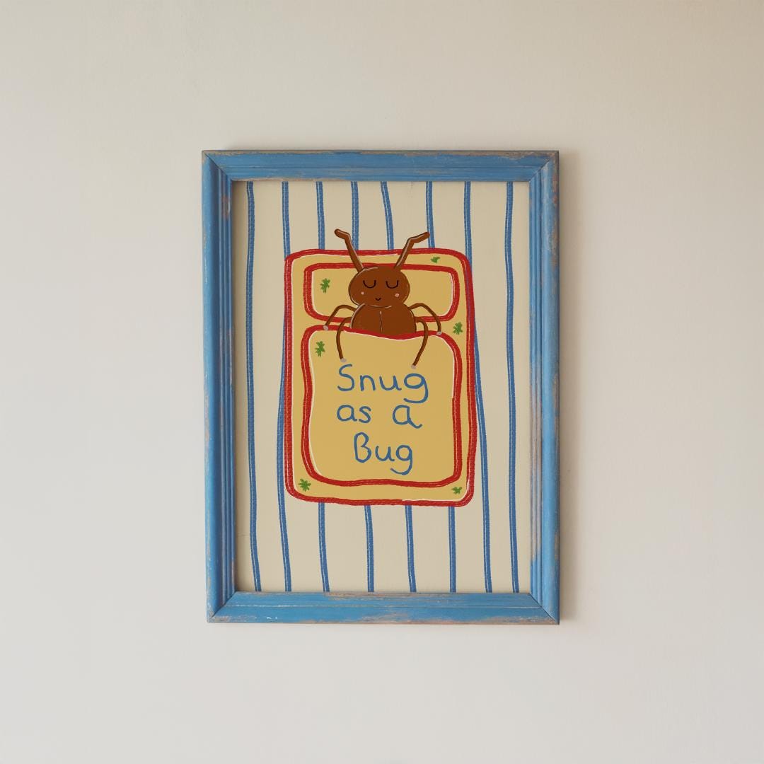 Snug as a Bug - Bright BOYS Room - Toddler Poster - Playroom Print ...