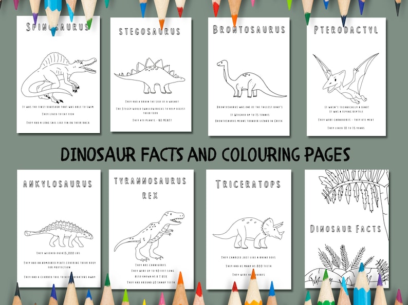Dinosaur Colouring Pages - Dinosaur Learning for Children - Dinosaur ...