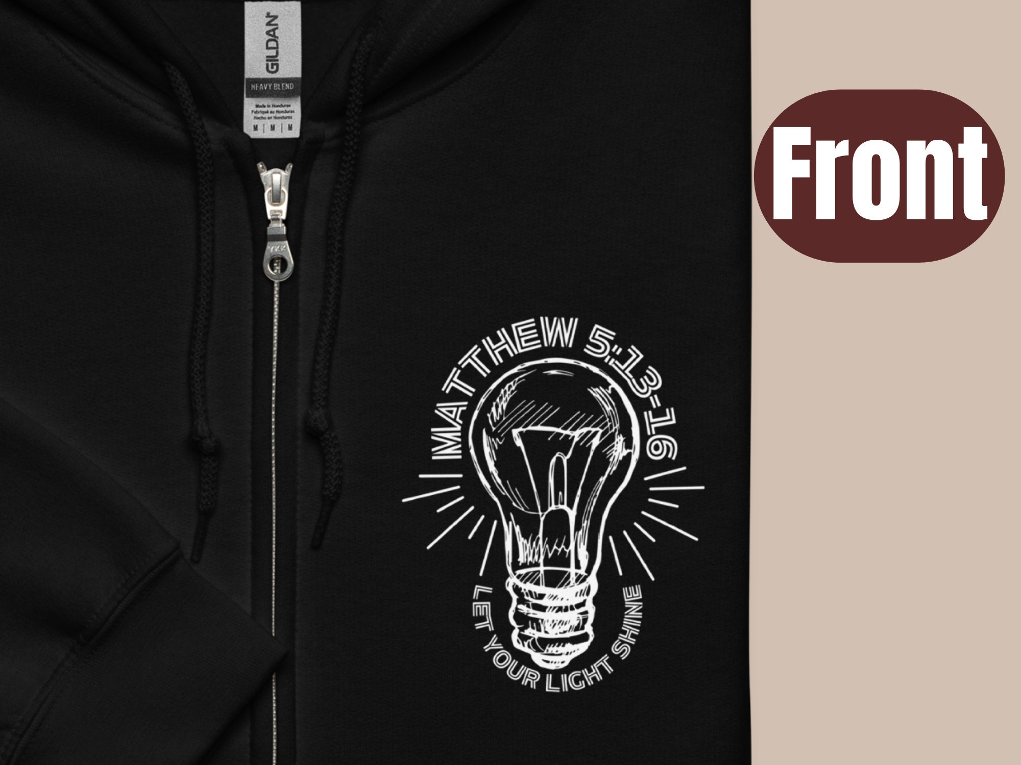 Salt and Light Zip up Hoodie, Be the Light Zipper Hoodie, Christian Zip ...