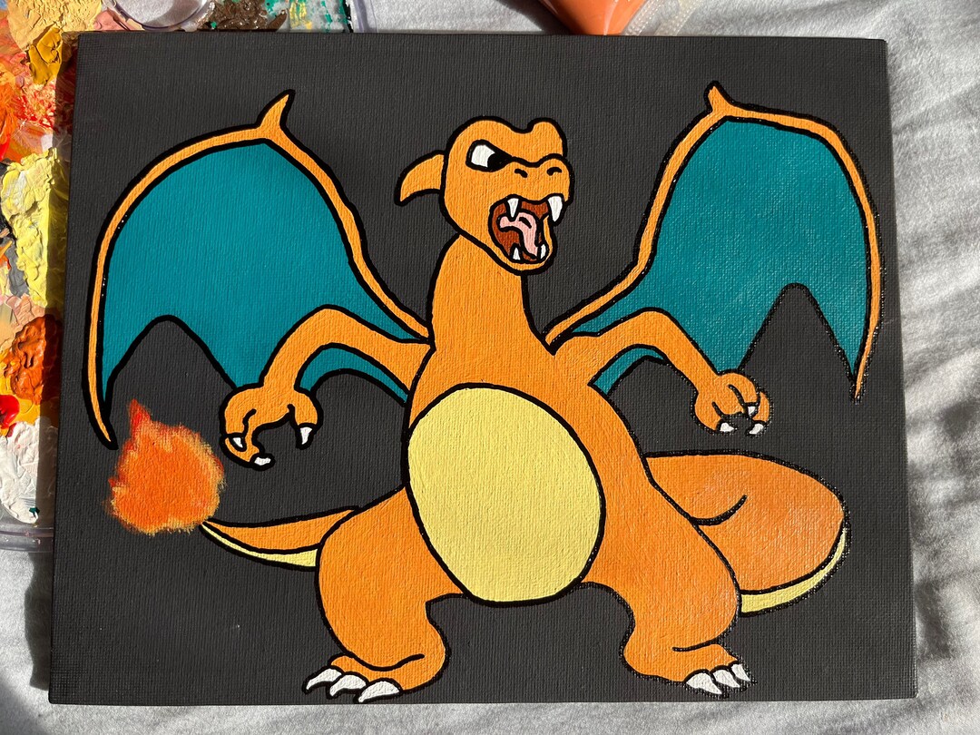 Charizard Painting • Pokémon Painting - Etsy
