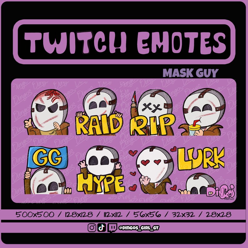 Twitch Emotes Static 8 - Animated 5 - Halloween Emotes DBD Emotes - Etsy