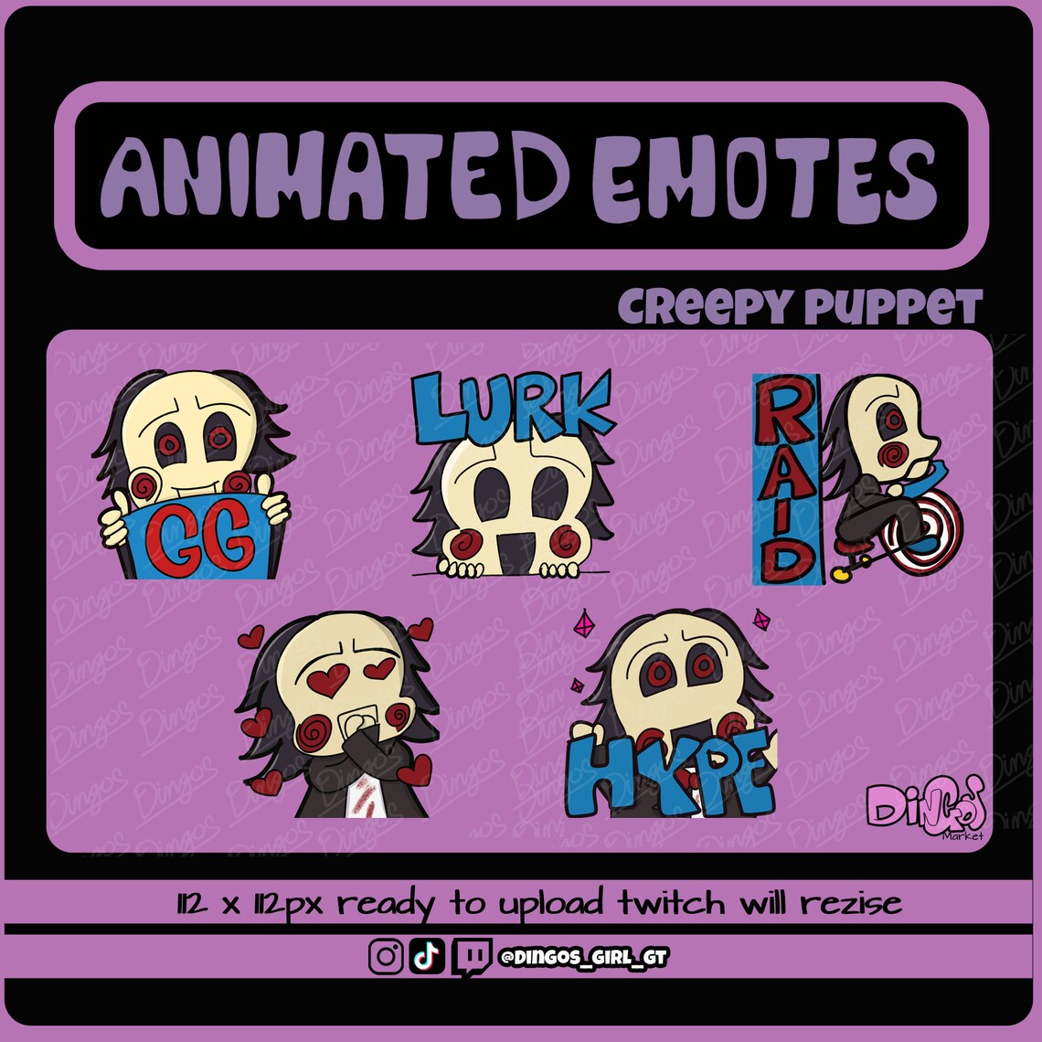Creepy Puppet, Twitch, Emotes, Discord and Youtube Animated and Badges ...