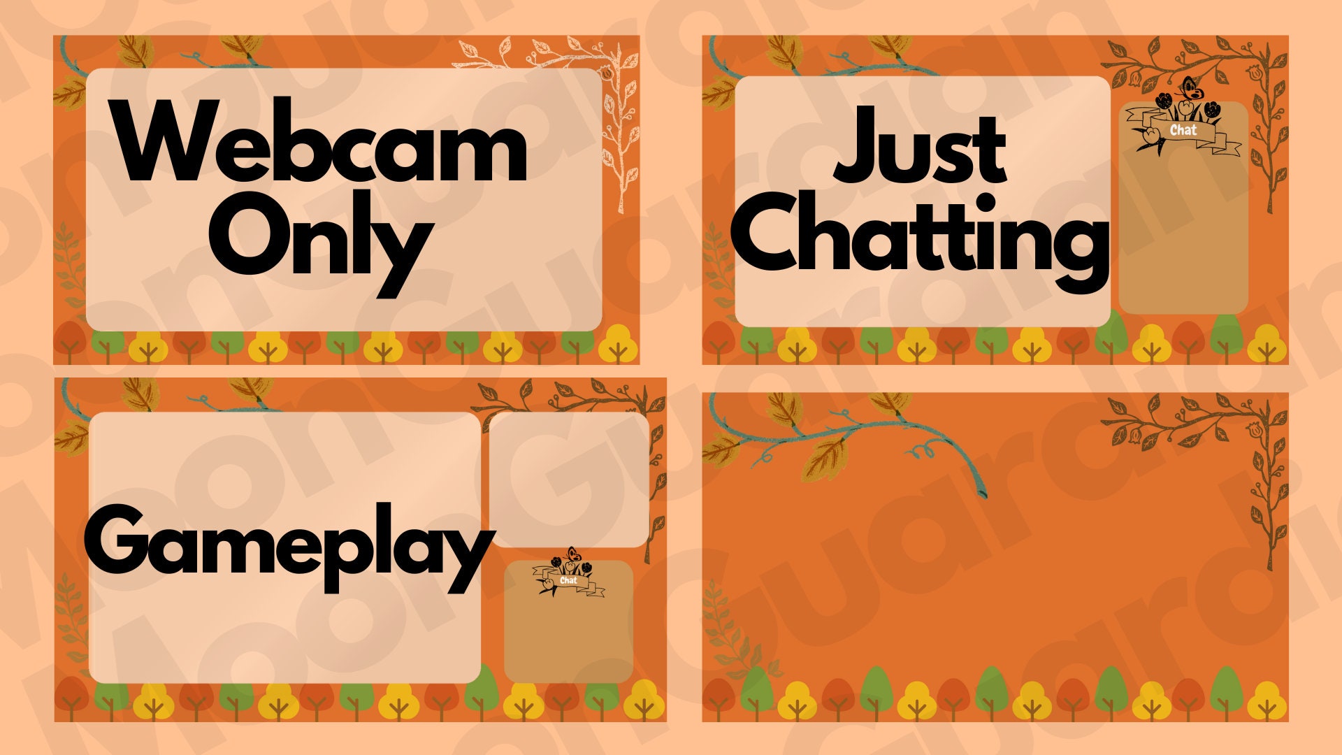 Seasonal Fall Orange Twitch Animated Stream Overlay - Etsy