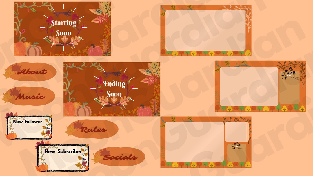 Seasonal Fall Orange Twitch Animated Stream Overlay - Etsy