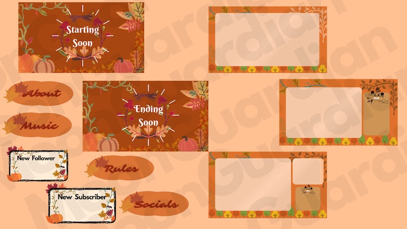 Seasonal Fall Orange Twitch Animated Stream Overlay - Etsy