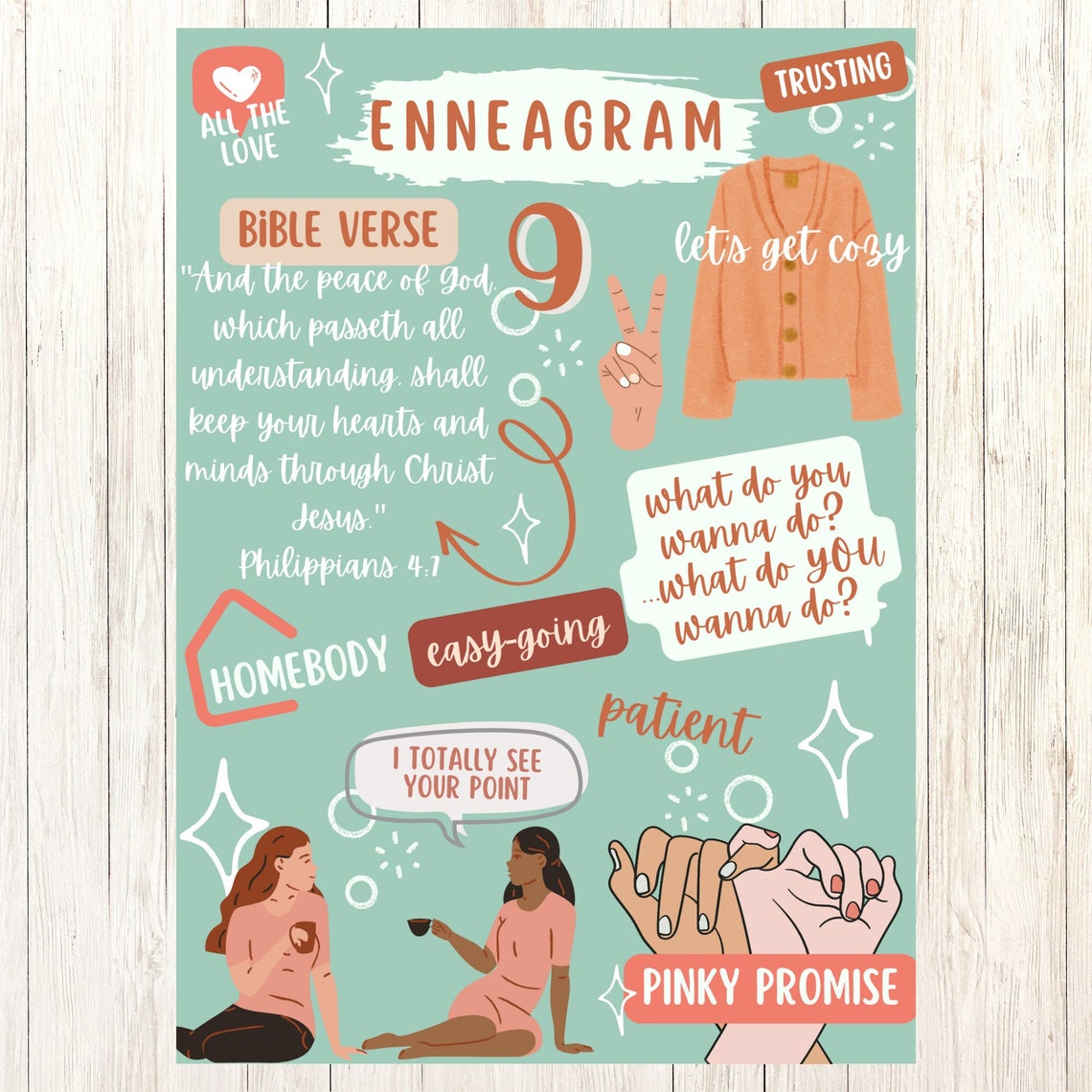 Enneagram 9, Printable, Digital Download, Enneagram Type Nine ...