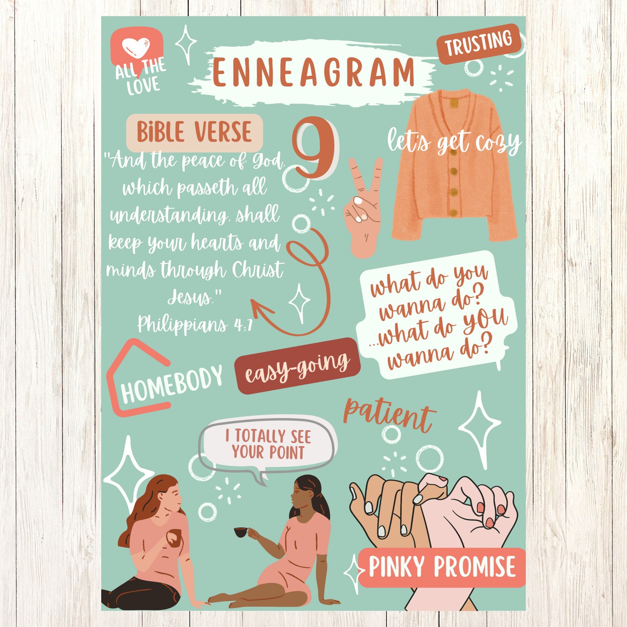 Enneagram 9, Printable, Digital Download, Enneagram Type Nine ...