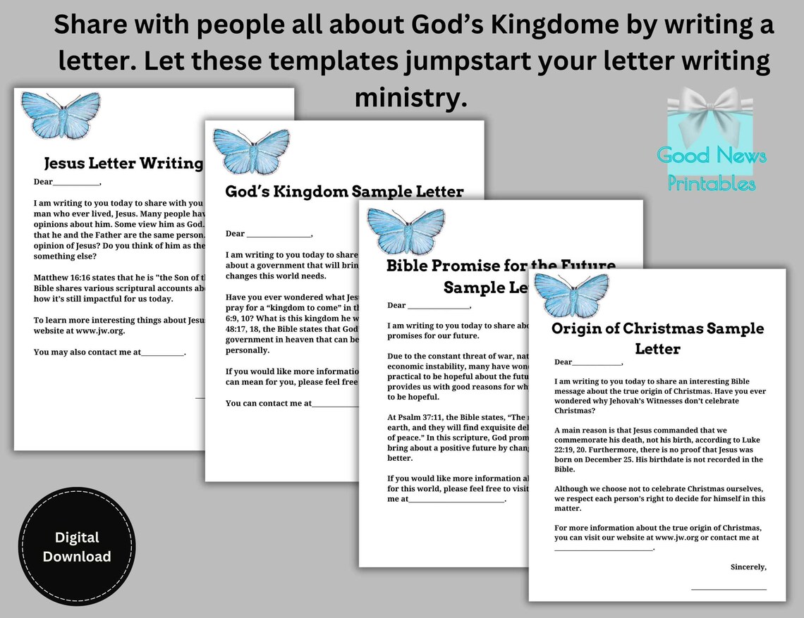 Printable Letter Writing Kingdom Templates, US Letter & A4 Sizes, God's ...