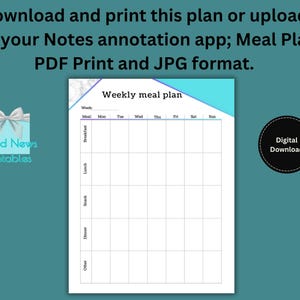 Printable Weekly Meal Planner: US Letter & A4 Sizes (digital Download ...