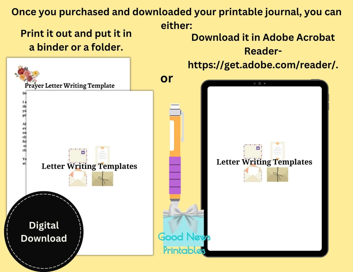 Printable Letter Writing Witnessing Templates, US Letter & A4 Size - Etsy