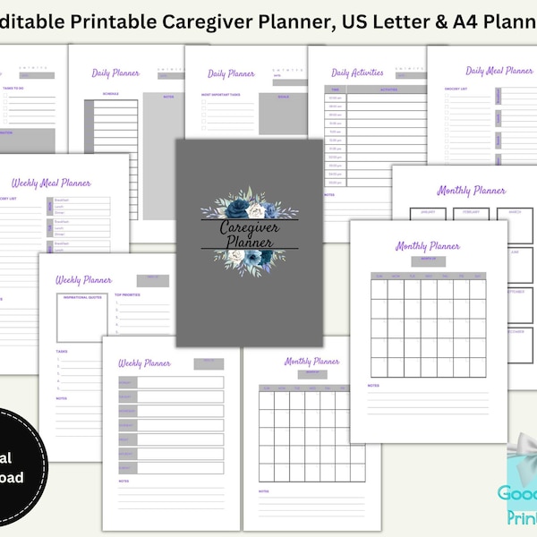 Editable Printable Hospital Bag Checklist Sheets, US Letter & A4 Size ...