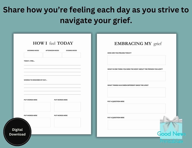 Printable Editable Grief Memory Journal, US Letter & A4 Sizes - Etsy