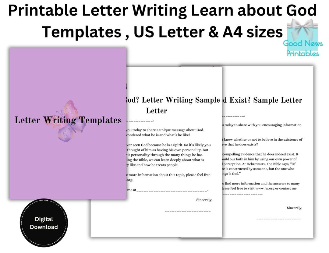 Printable Letter Writing Templates Learn About God Templates, Who is ...