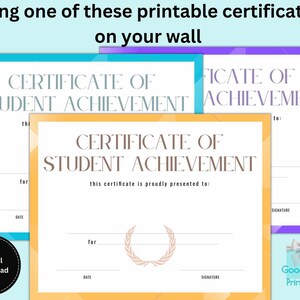 Printable Editable Three School Award Certificates, 1056 X 816px Sizes ...
