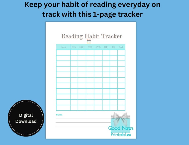 Editable Printable Reading Habit Tracker, US Letter Size - Etsy
