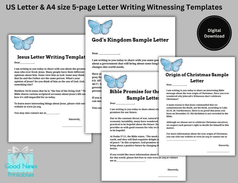 Printable Letter Writing Kingdom Templates, US Letter & A4 Sizes, God's ...