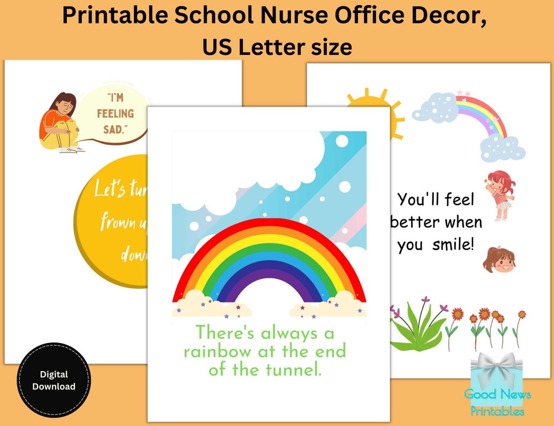 Printable School Nurse Office Decor, US Letter Size - Etsy