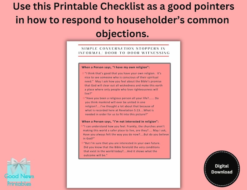 Printable Conversation Stoppers Checklist, US Letter Size PDF - Etsy