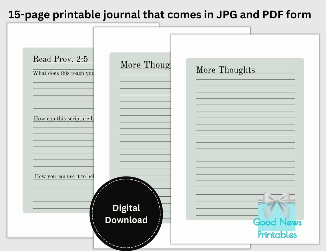 Editable Printable Bible Verses About Fear Journal, US Letter & A4 Size ...