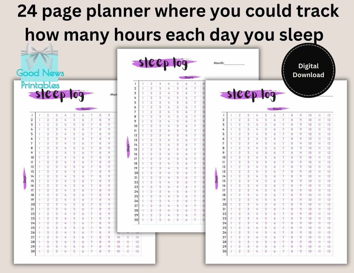 Editable Printable Two-year Sleep Tracker Planner, US Letter & A4 Size ...