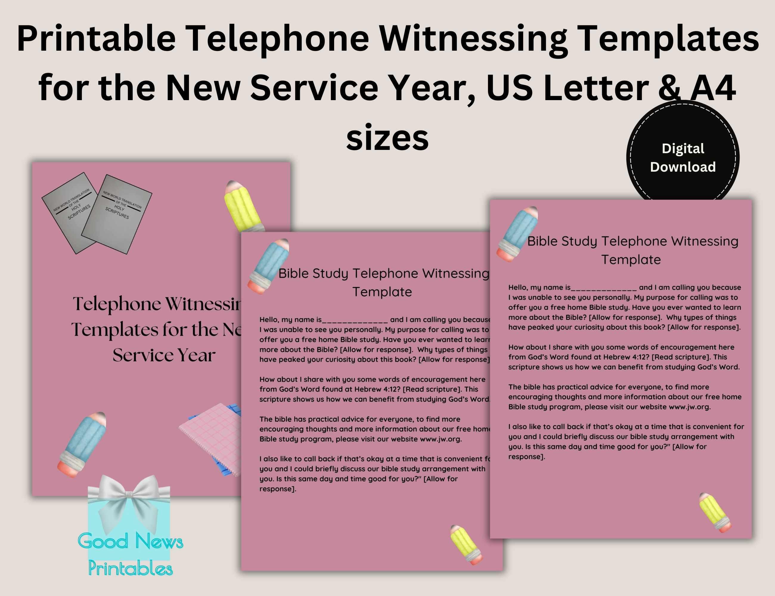 Printable Telephone Witnessing Presentation Templates for the New ...