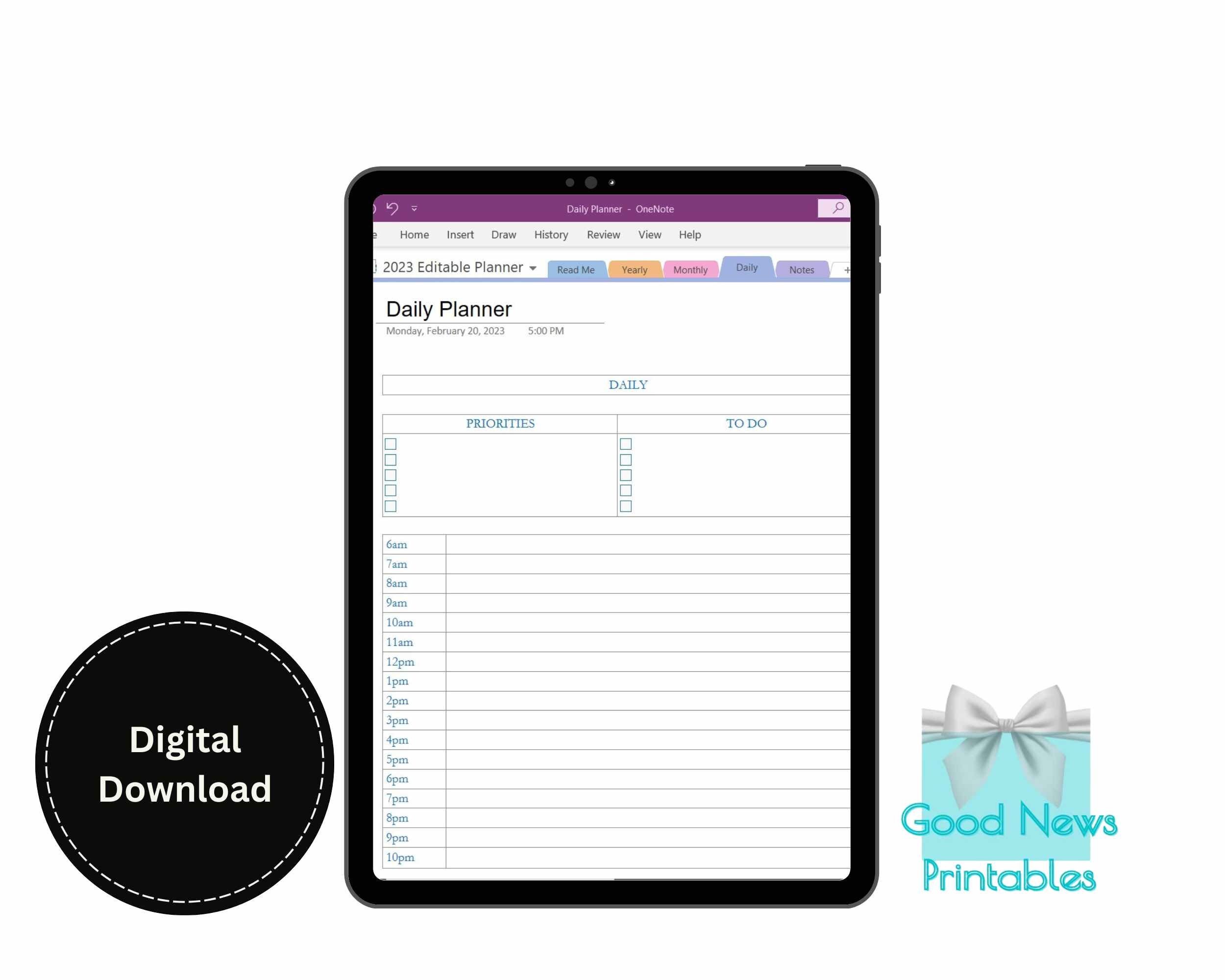 Onenote 2023 Editable Yearly Planner Digital Notebook - Etsy