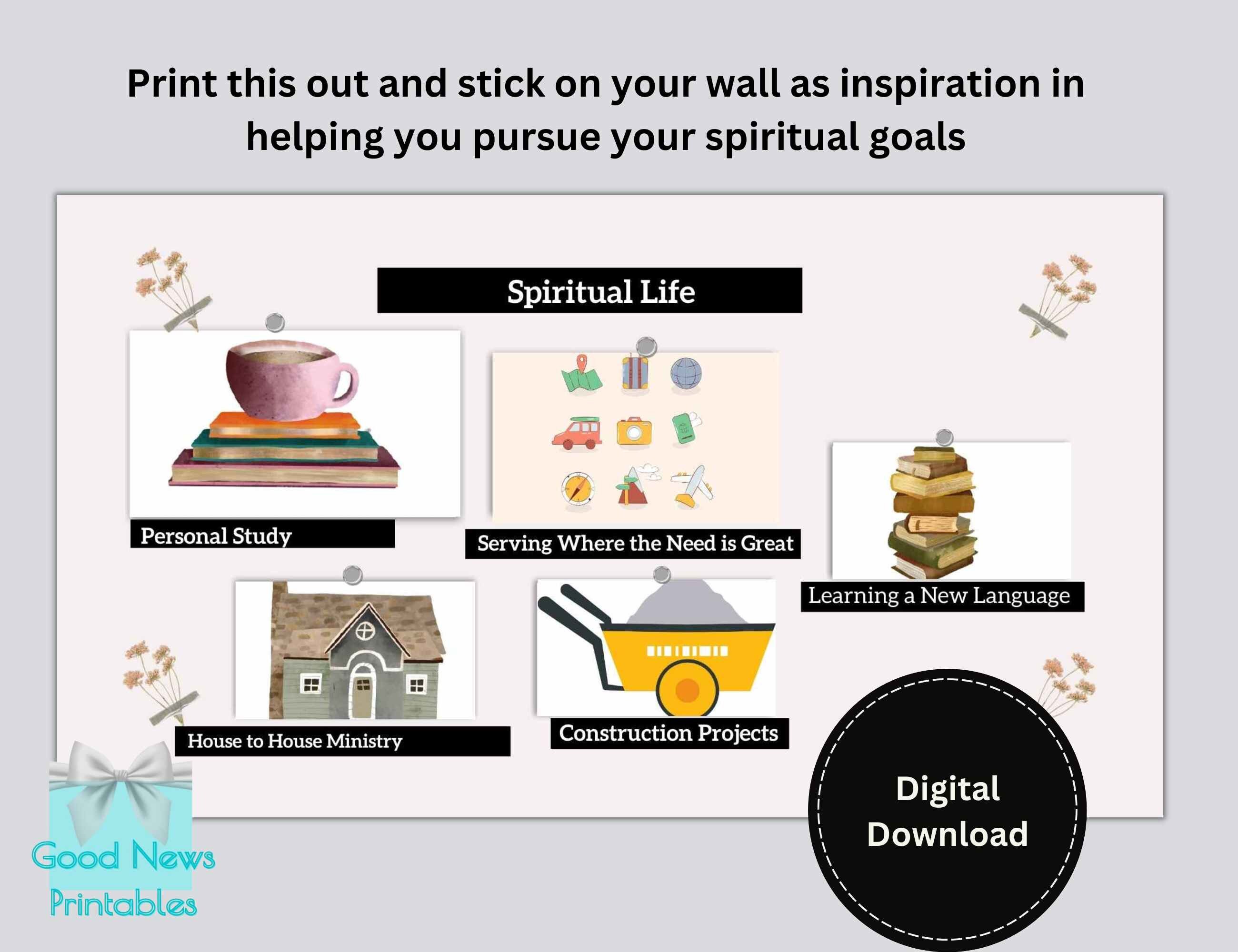 Printable Spiritual Life Vision Board, 1920px X 1080px & US Letter Size ...