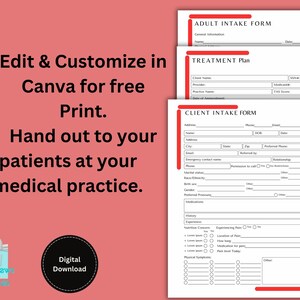 Editable Printable Primary Doctor Intake Template Forms, US Letter Size ...