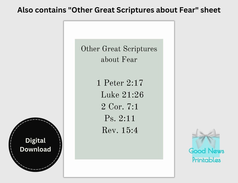 Editable Printable Bible Verses About Fear Journal, US Letter & A4 Size ...
