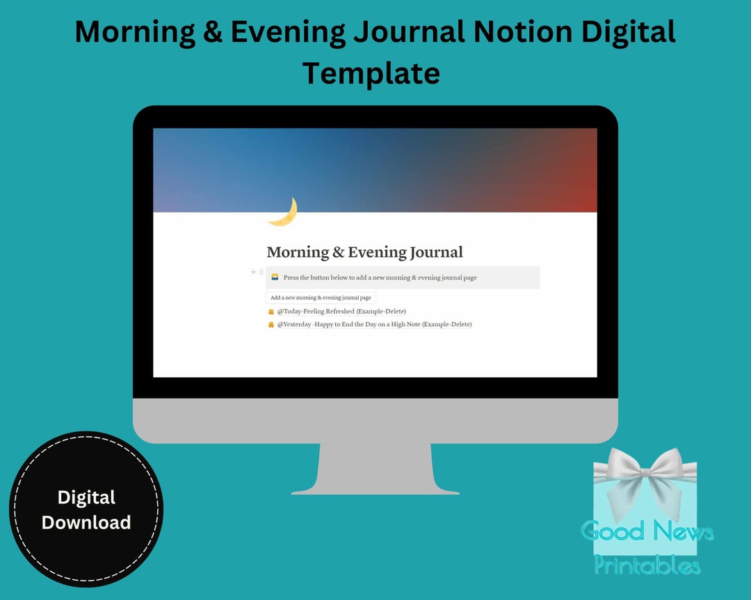 Morning & Evening Journal Notion Digital Template - Etsy