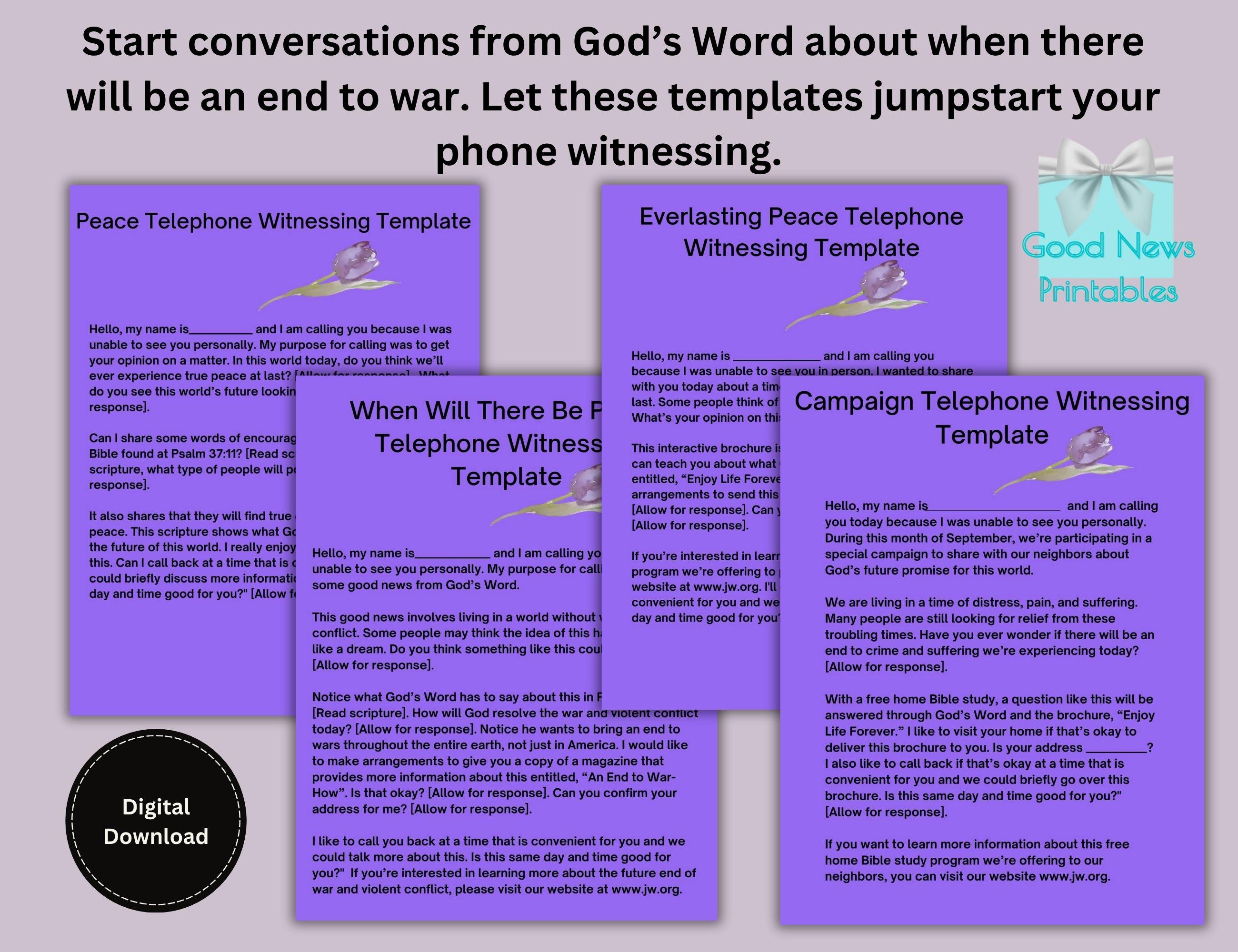 Printable Campaign Telephone Witnessing Templates, US Letter & A4 Sizes ...