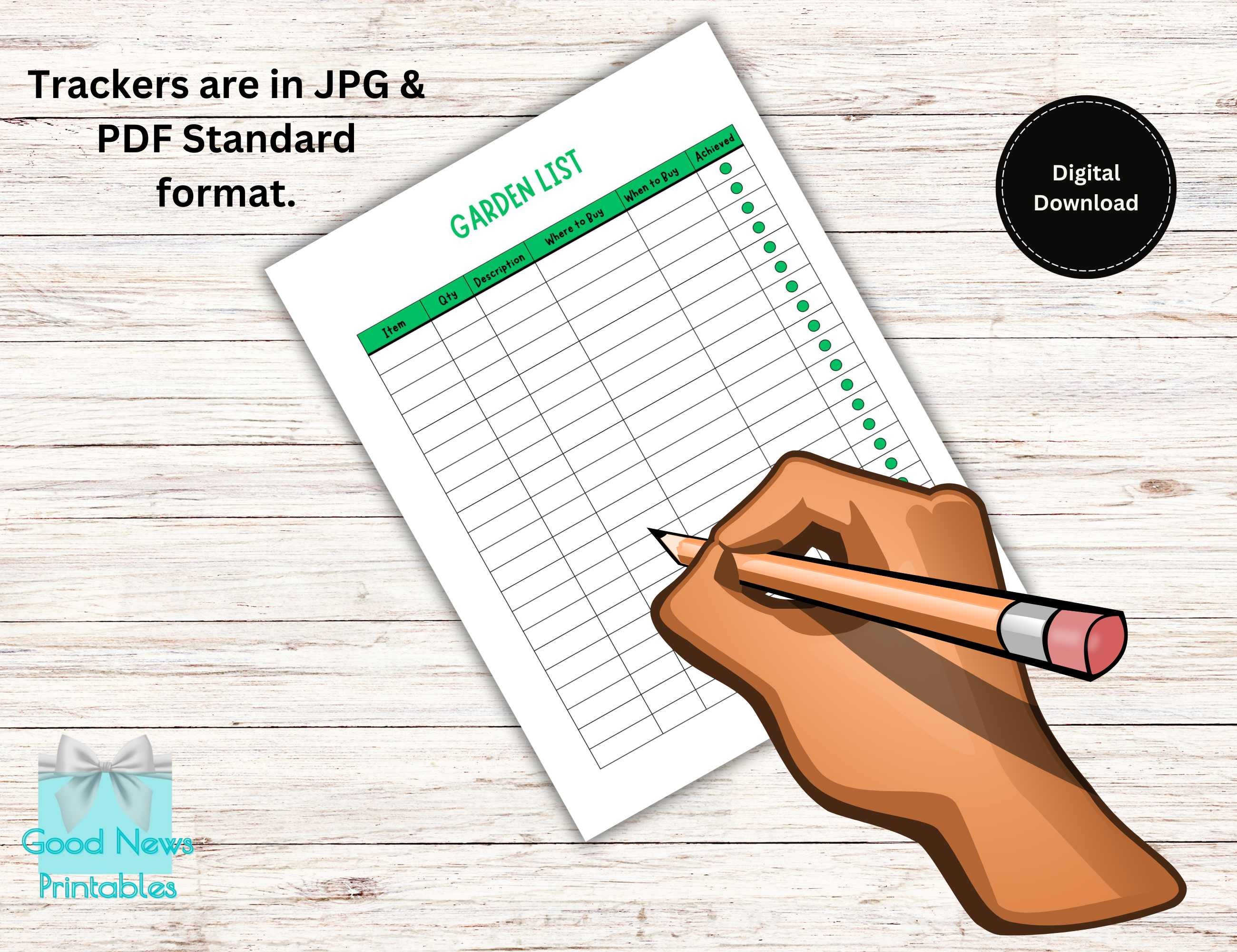 Printable Plant and Garden List Trackers, US Letter Size - Etsy