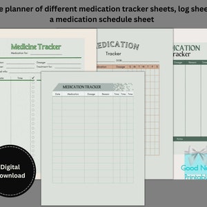 Editable Printable Medication Tracker Planner, US Letter & A4 Size, 12 ...