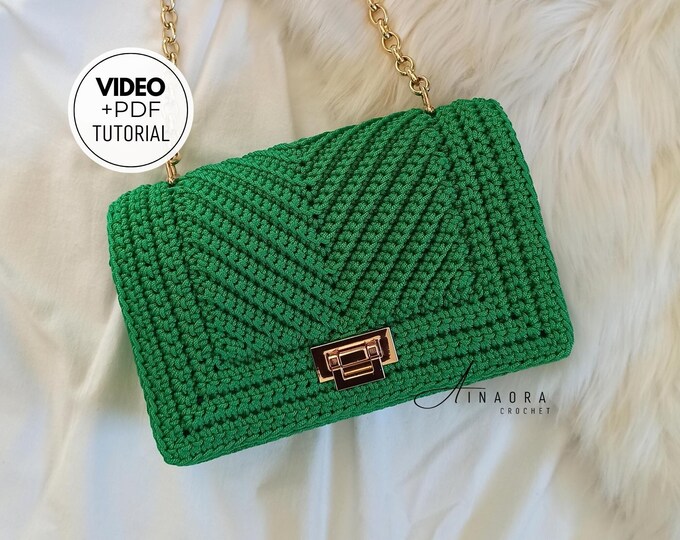 Crochet Bag Pattern PDF Bag Crochet Pattern Video Tutorial Crochet Bag ...