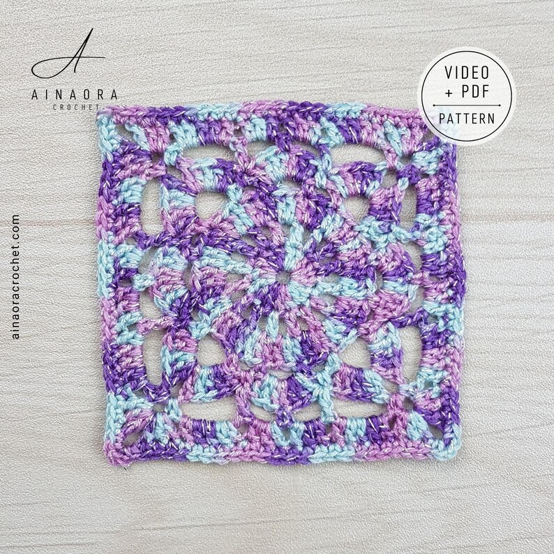 Willow Granny Square Crochet Pattern Video Tutorial Crochet - Etsy