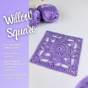 Willow Granny Square Crochet Pattern Video Tutorial Crochet Granny ...