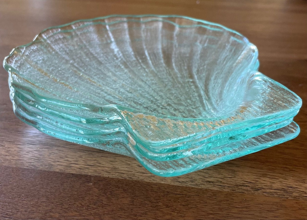 Shell-shaped Snack Plates set of 4 - Etsy