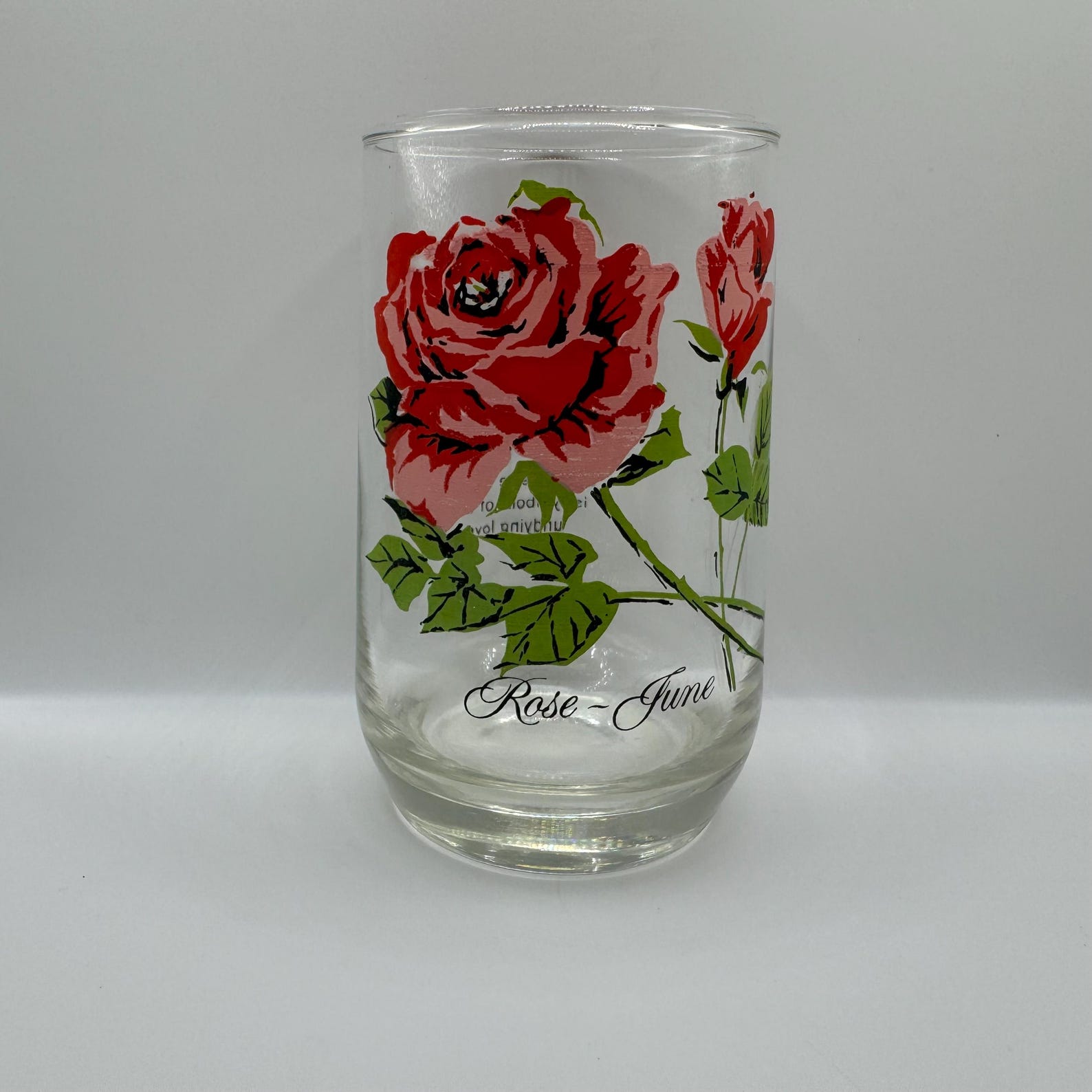 Vintage Rose June Birth Month Drinking Glass - Etsy