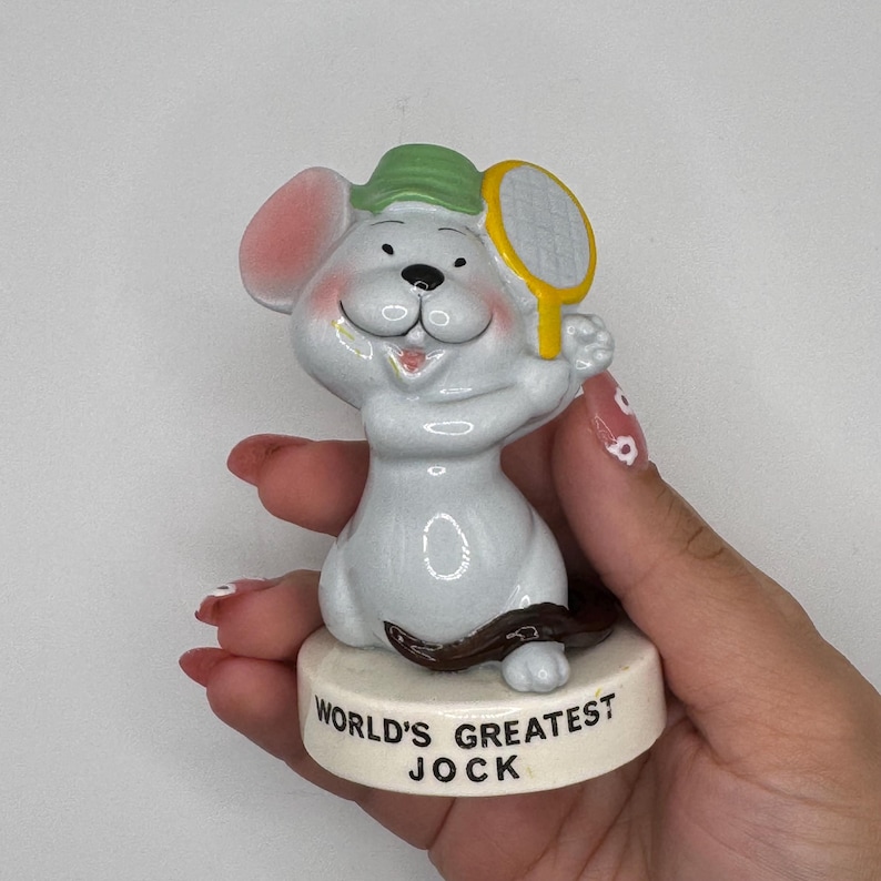 Norcrest Mouse Worlds Greatest Jock Ceramic Figurine - Etsy