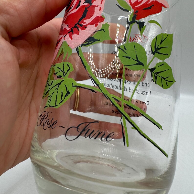 Vintage Rose June Birth Month Drinking Glass - Etsy