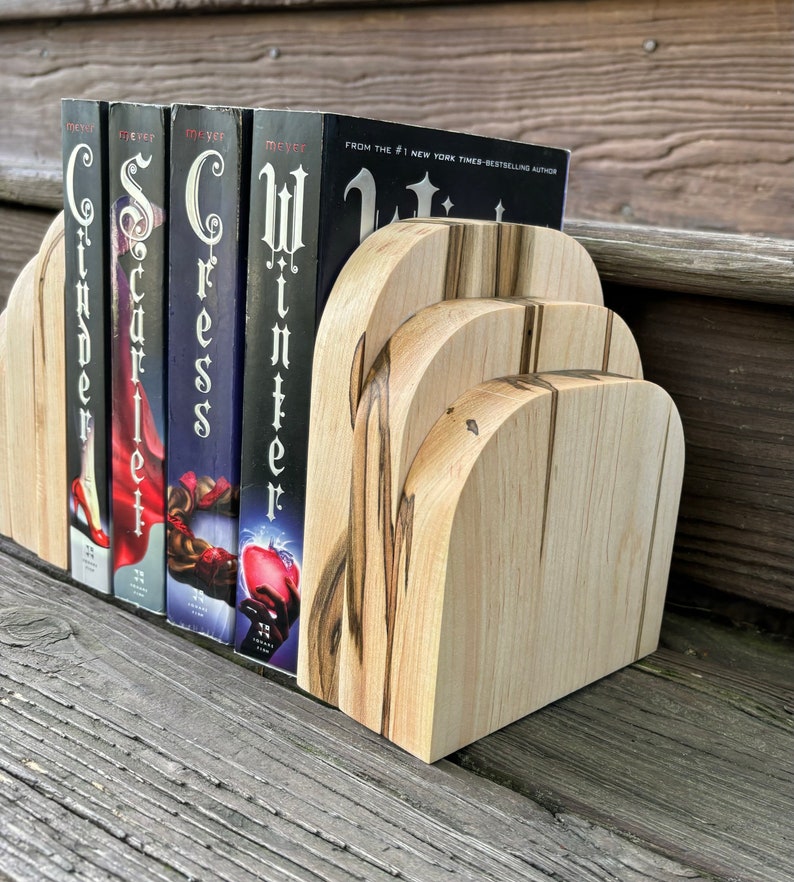 Wooden Bookends Christian Handmade Pair of Heavy Book Ends Made From ...