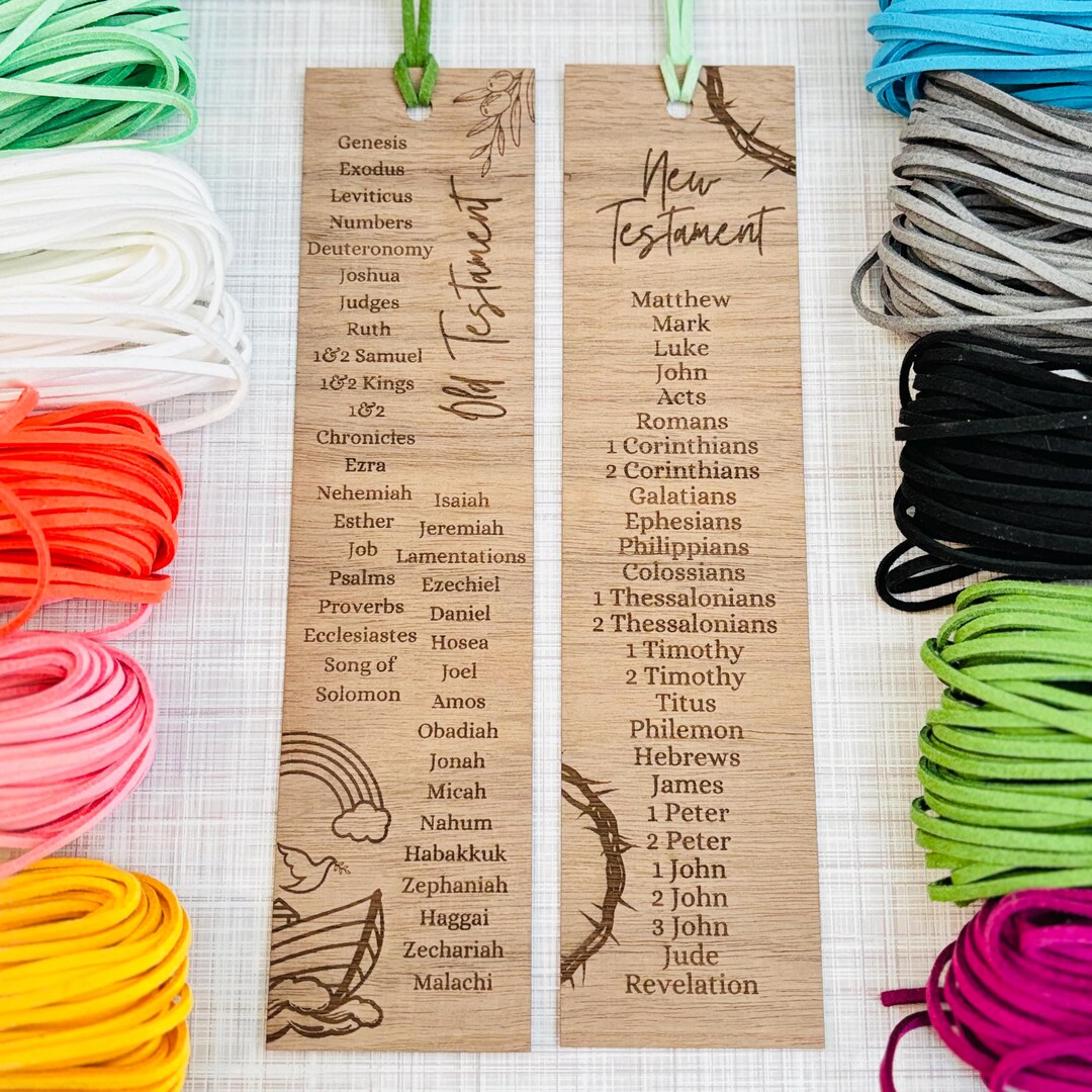 Christian Bible Bookmark With Books of the Bible, Old Testament, New ...