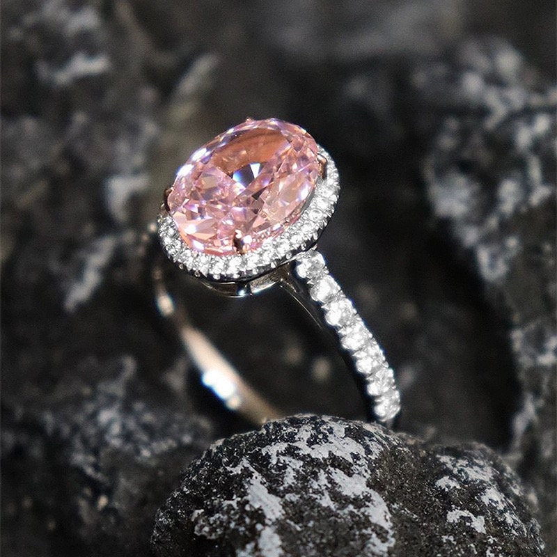 Stunning Pink Diamond Engagement Ring Diamond Proposal Ring - Etsy