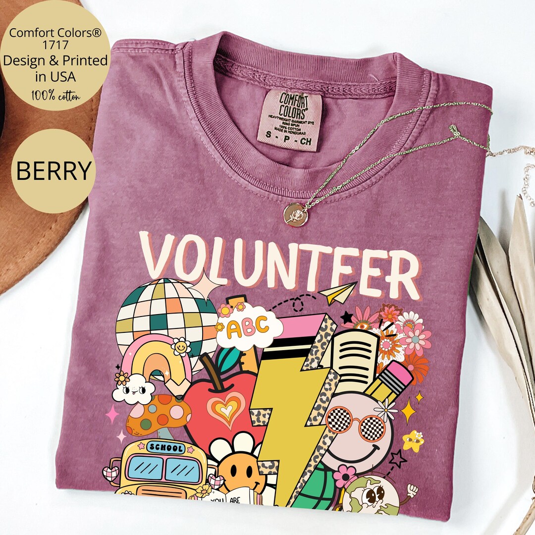 School Volunteer Shirt Comfort Colors®, Volunteer Gift, PTO Crew Team ...