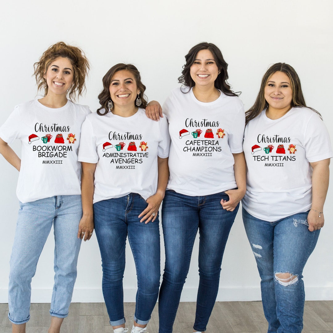 Custom School Staff Christmas Shirts 2023, Personalized Office Squad ...