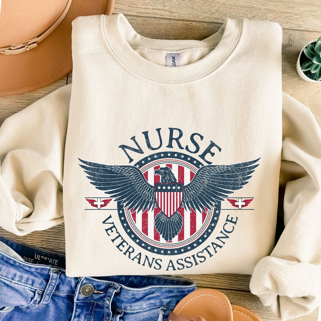 Veterans Nurse Sweatshirt, VA Nurse Sweater for Men, Military Nurse ...