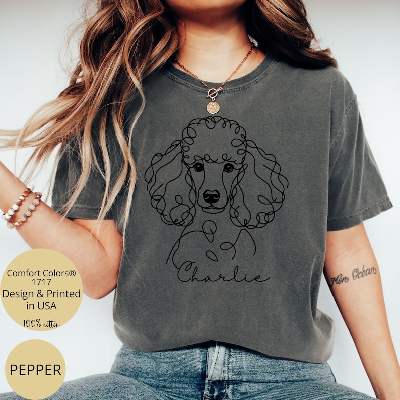 Custom Poodle T Shirt, Comfort Colors® Poodle Mom Shirt, Poodle Mama ...