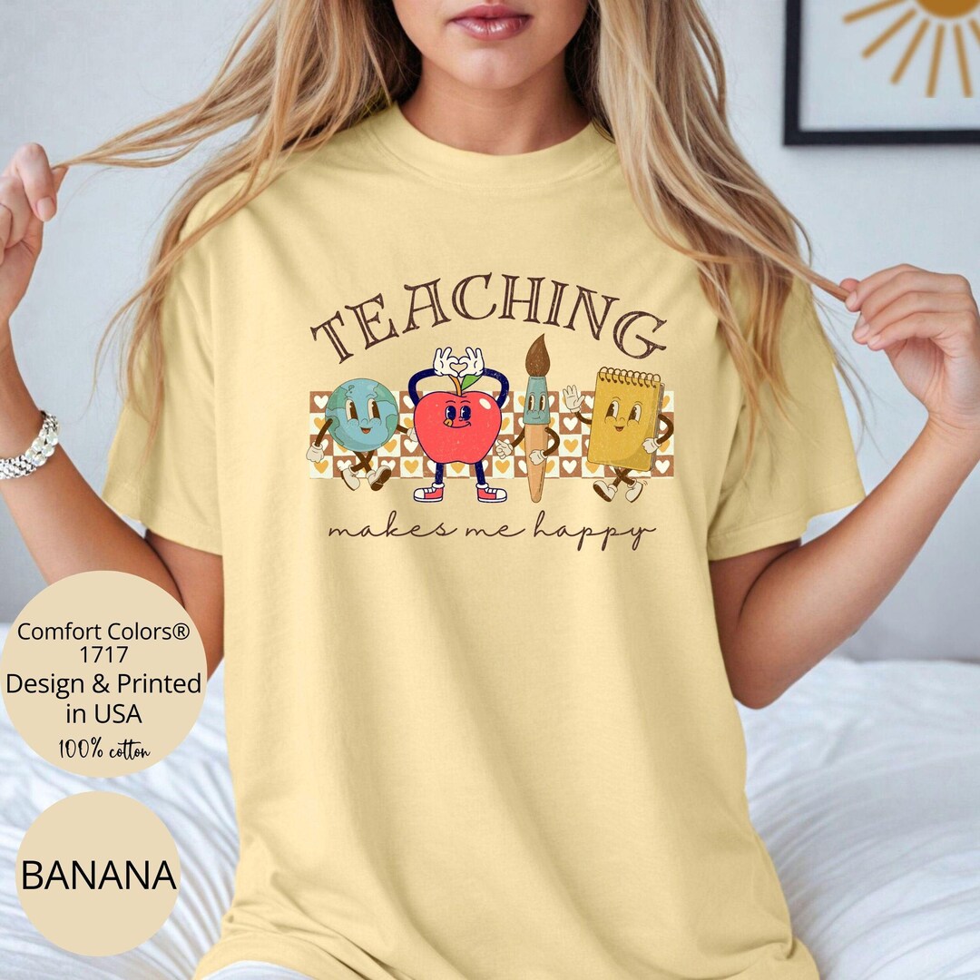 Comfort Colors® Teacher Shirt, Gift for Teacher, Checkered Back to ...
